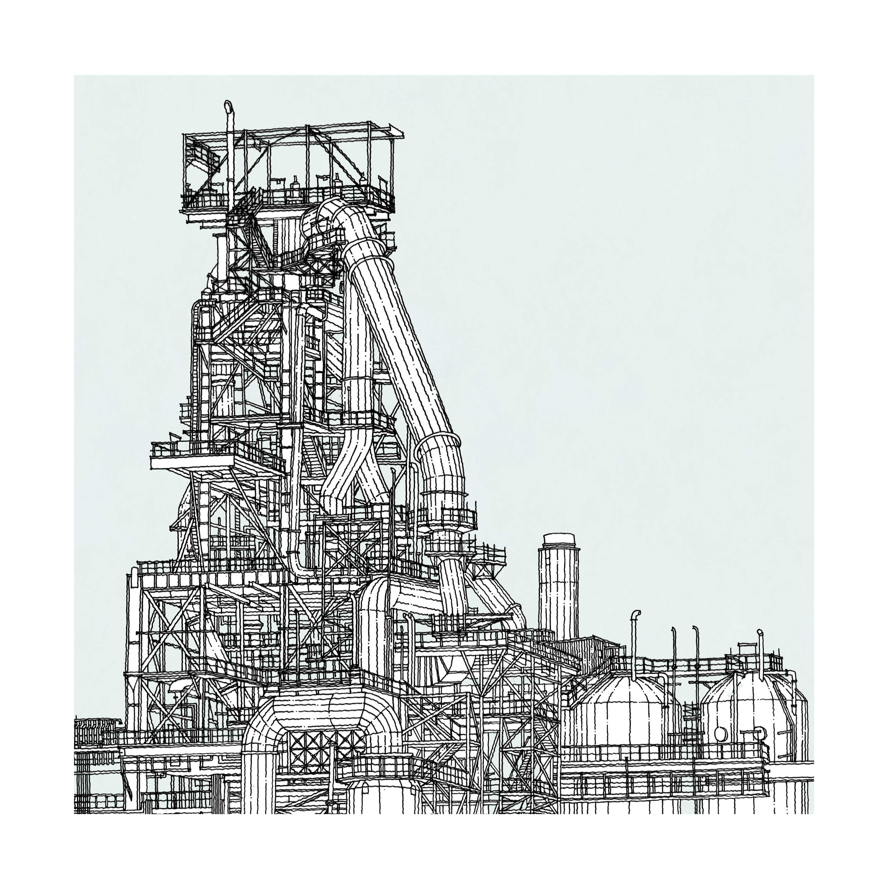 The Steelworks, Port Talbot Hand Drawn Print | Port Talbot Illustration ...