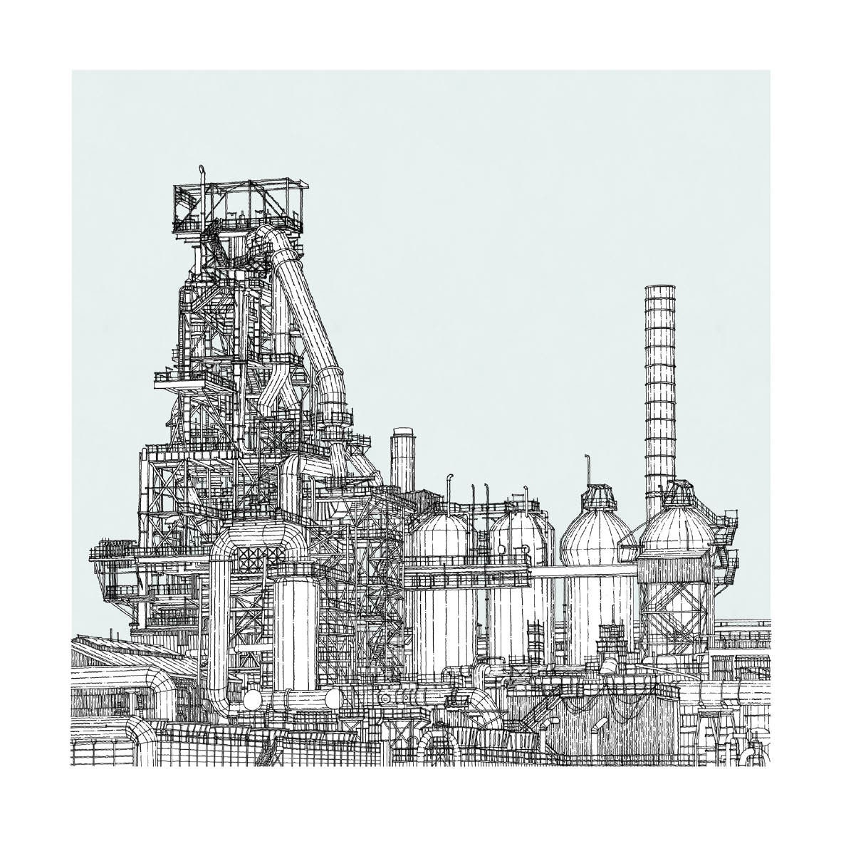 Port Talbot Steelworks Print: Hand Drawn Limited Edition Architectural ...