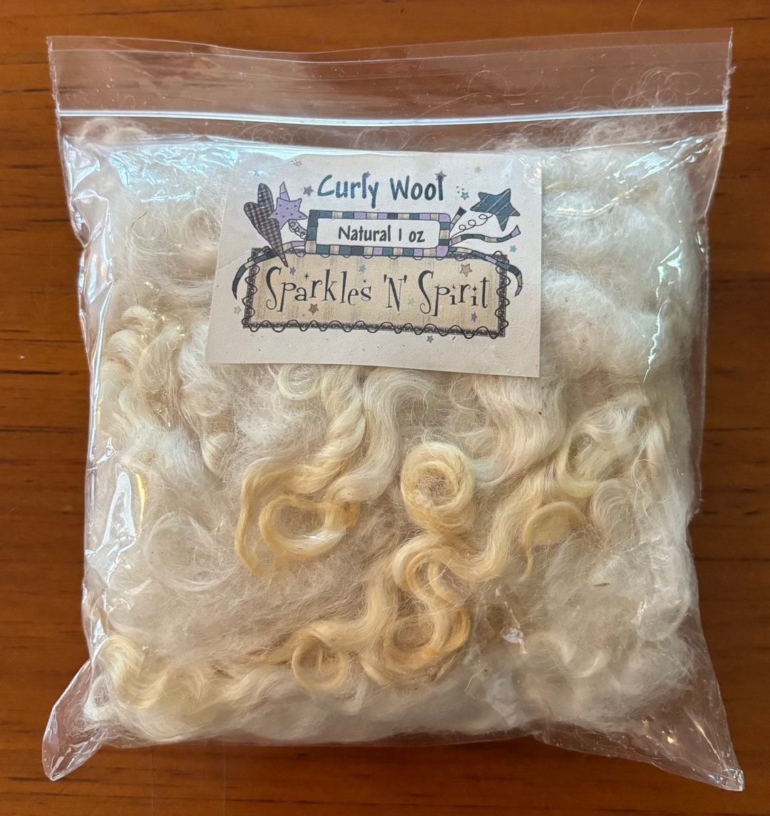 Wool - 1 Oz Natural Washed Curly Wool for Santa Beards - Etsy