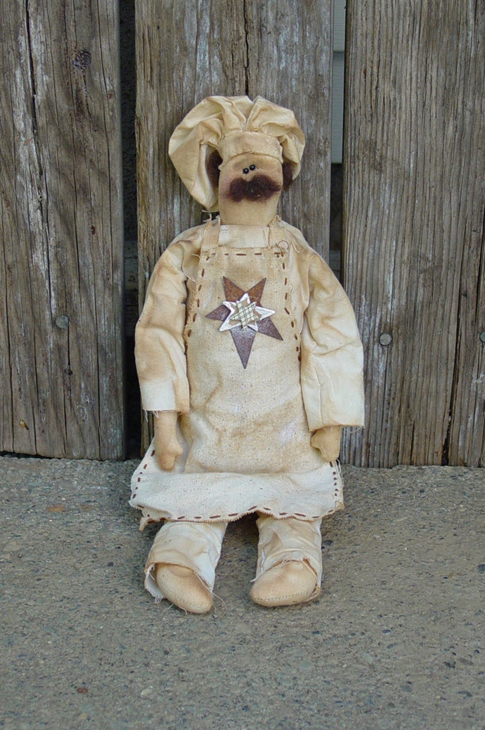 Pattern: Francois - 18" Primitive Chef Rag Doll - Etsy