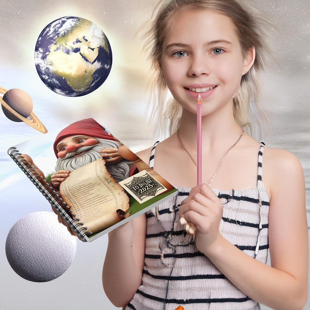 Spiral Notebook Giant Fantasy Gnome to Do List, Ruled Line Journal ...