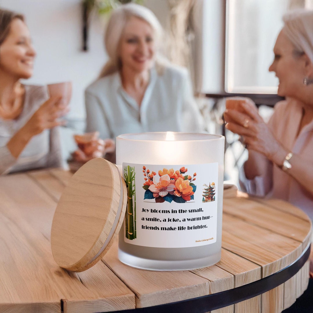 Scented Candle, Calming Haiku Glass Candle, Relaxing Atmosphere, Haiku ...