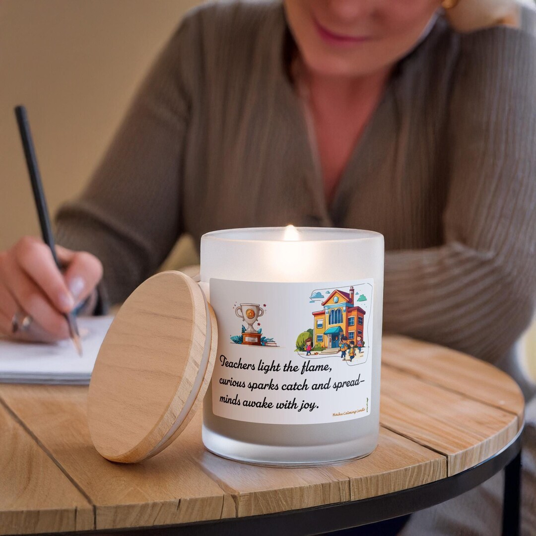Calming Teacher Haiku Candle, Scented 11oz Glass Candle With Thoughtful ...