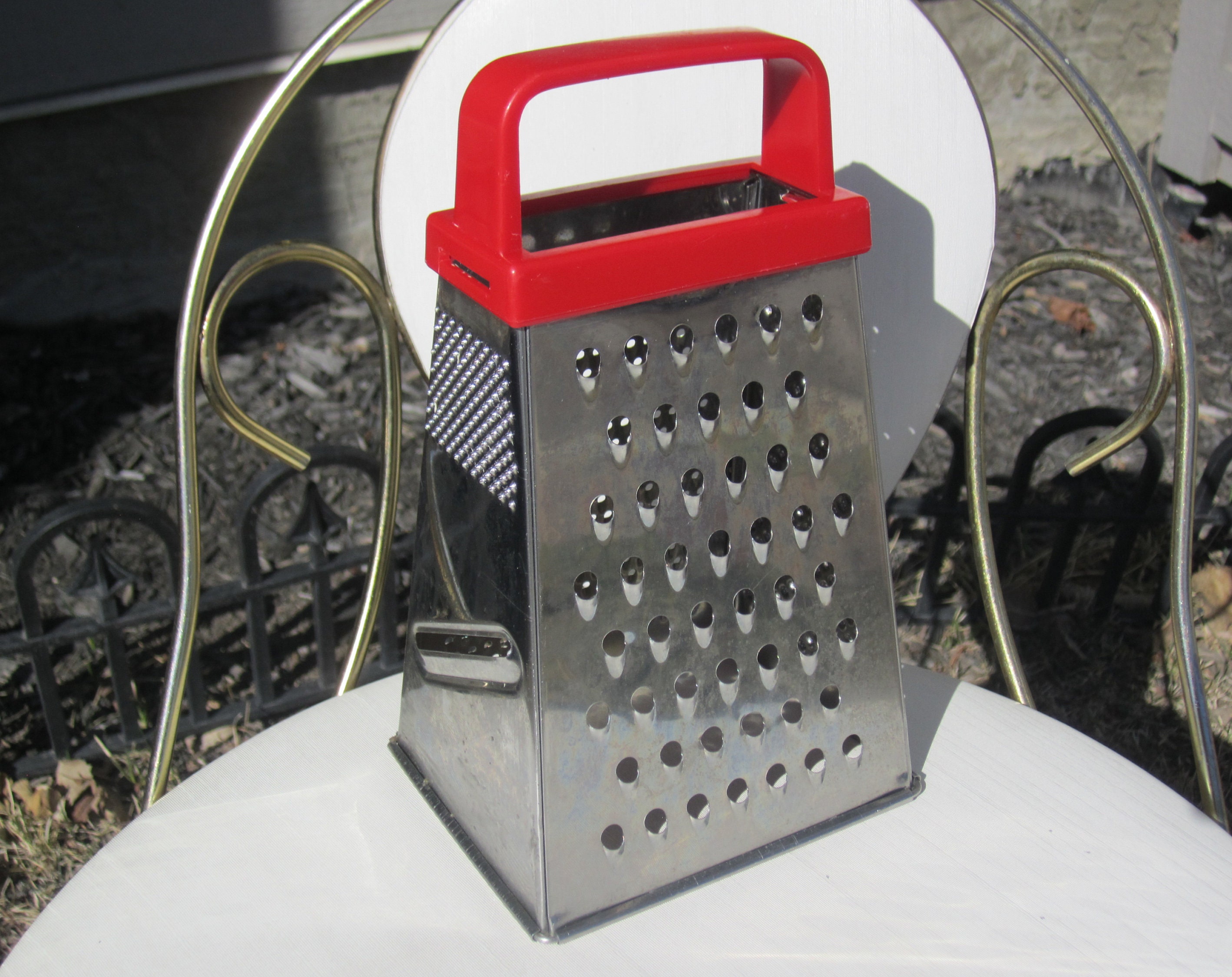 1950s 60s Vintage Mid Century Retro Red Handle Steel Cheese Grater ...