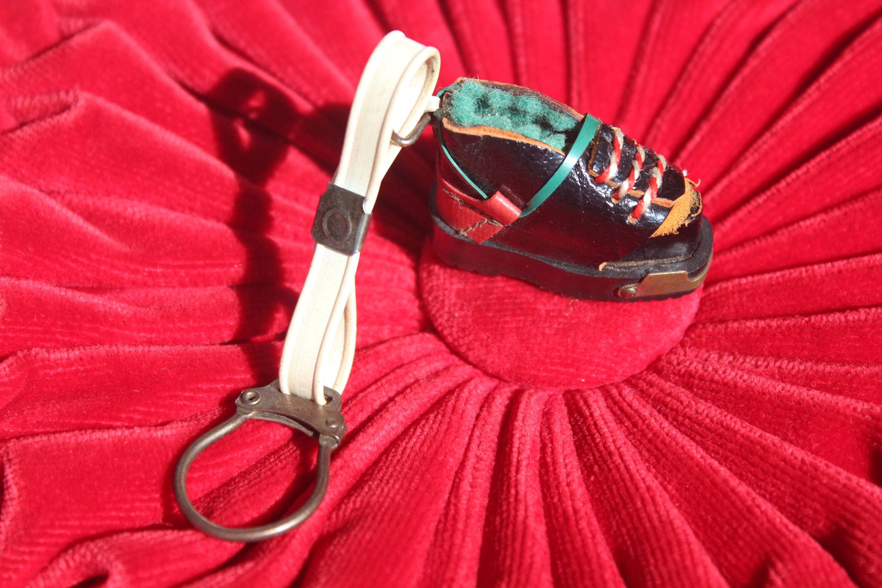 RARE 1940s 50s WW2 Vintage Mid Century Retro Ski Boot Key Chain Lanyard ...