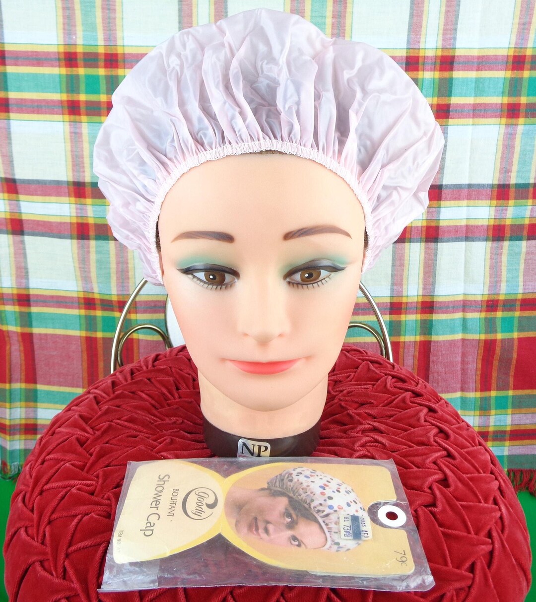Vintage Retro Goody Pink Shower Cap 1970s PVC Bath Beauty Personal Care ...