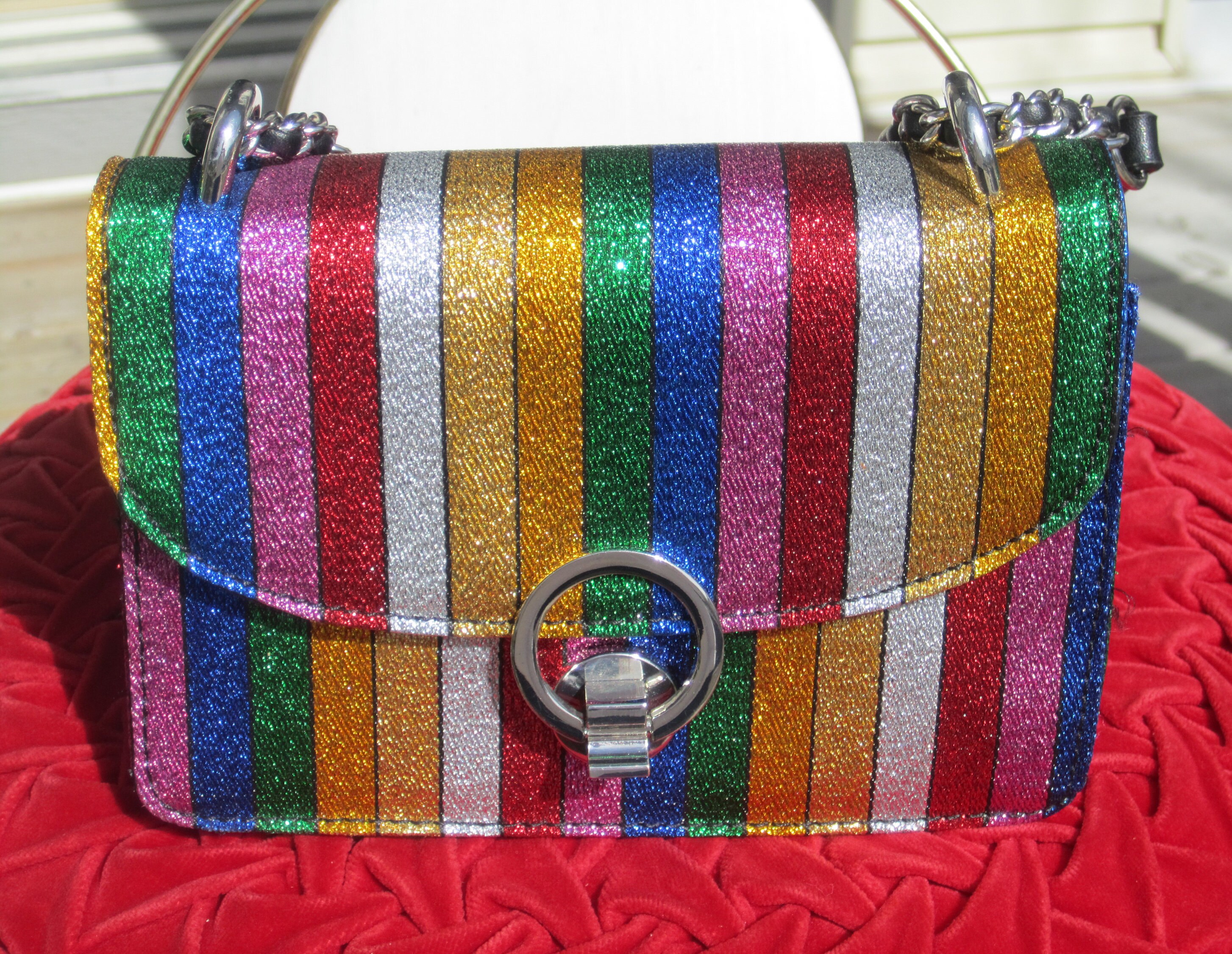 NOS 80s 90s Vintage Retro Evening Day Purse Clutch Shoulder Bag Womens ...