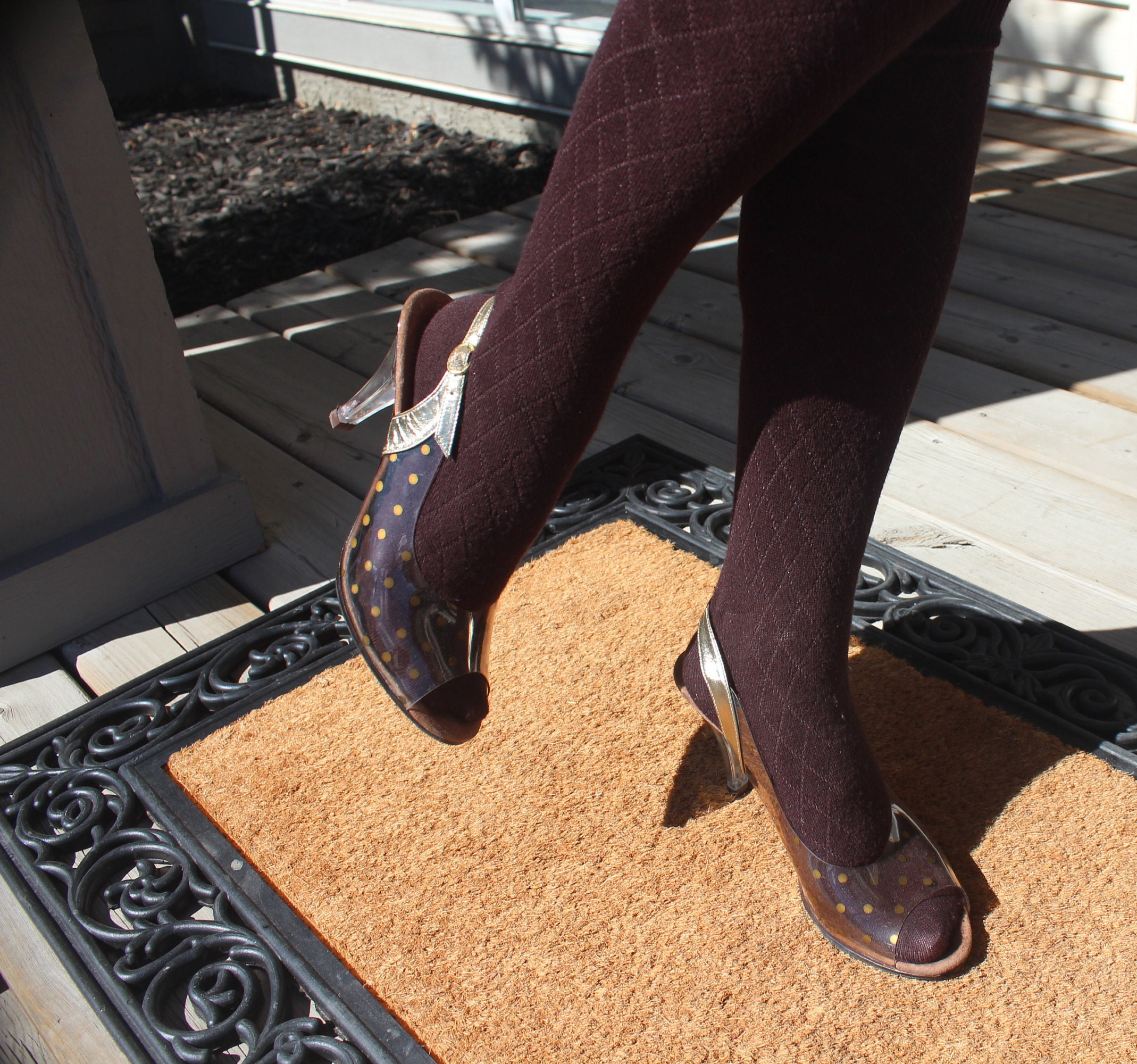 60s 70s Vintage Retro Womens Pumps Sandals Shoes Heels Size 8 Euro 39 ...