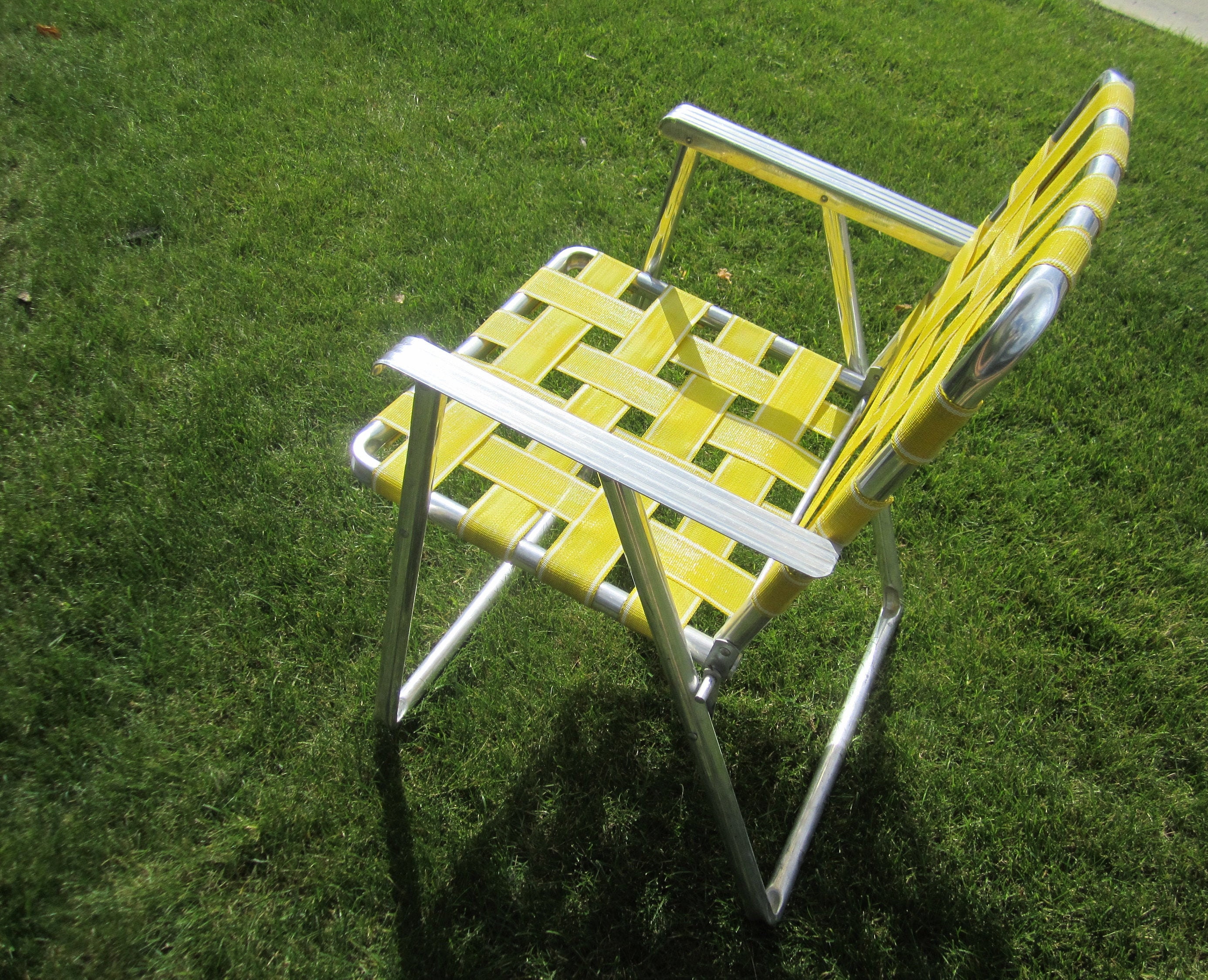 50s 60s Vintage Mid Century Retro Mod Lawn Chair Patio Furniture Yellow ...