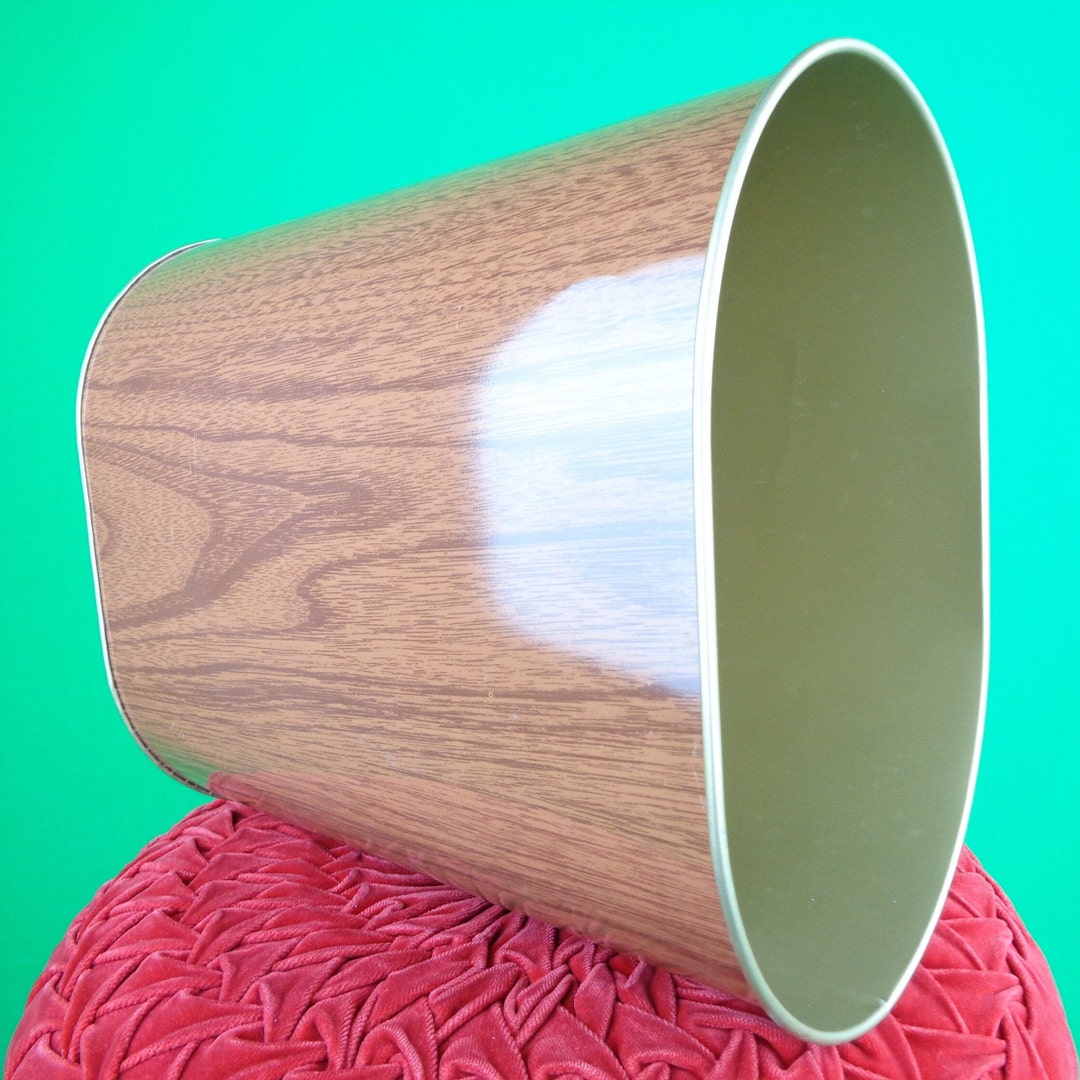 Vintage Retro Waste Trash Basket Garbage Can 50s 60 Mid Century Brown ...