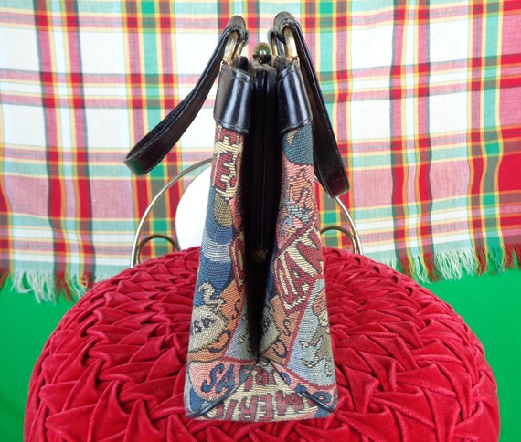 Vintage Retro Tapestry Arline Purse Handbag Top Handl… - Gem