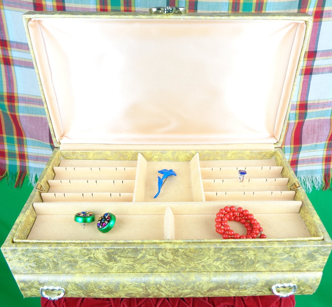 Vintage Retro Decorative Buxton Large Jewelry Storage Box Chest 1950s ...