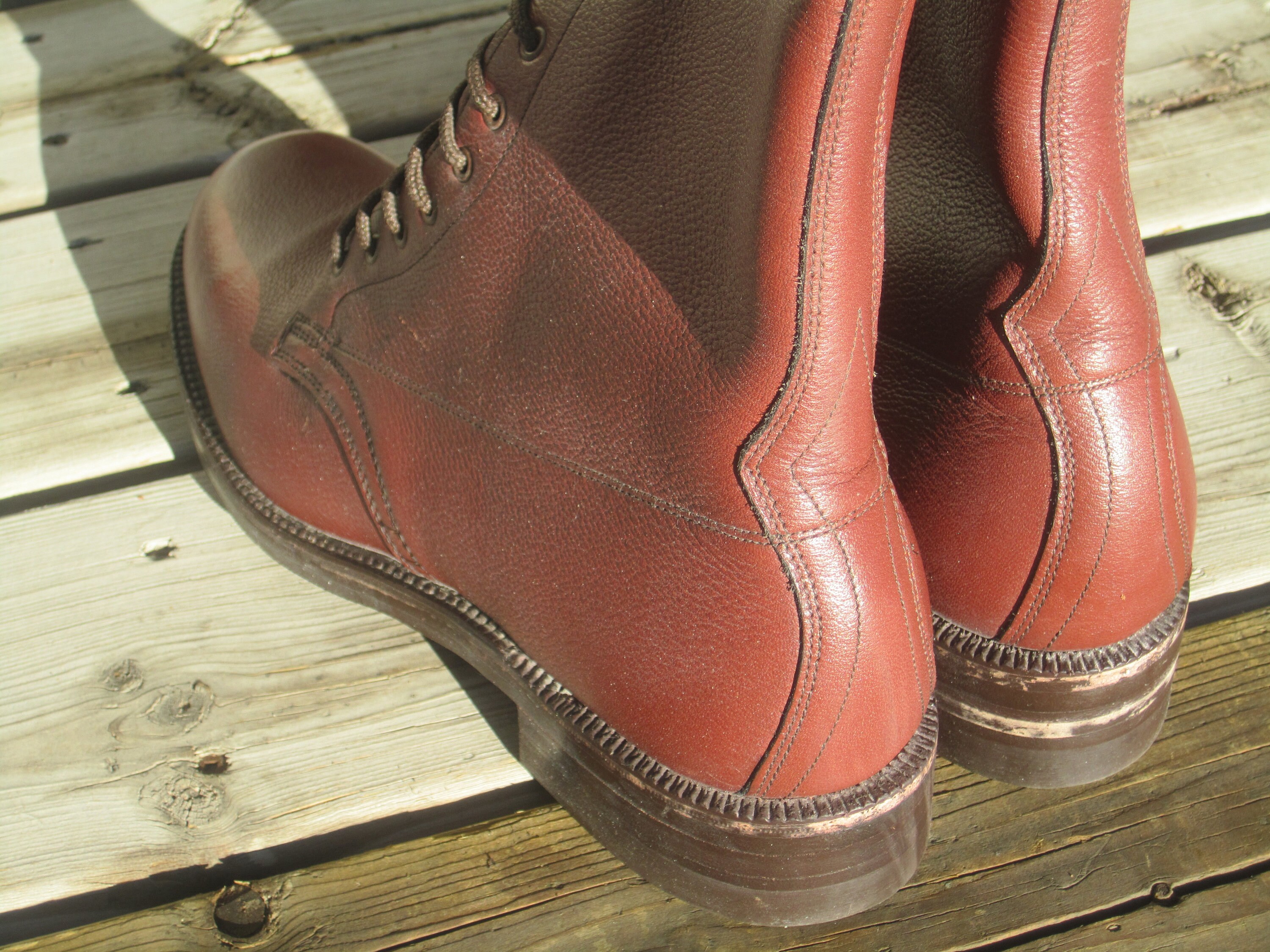 Men RCMP Brown Leather Boots 50s 60s Vintage Mid Century Size 7 1/2 ...