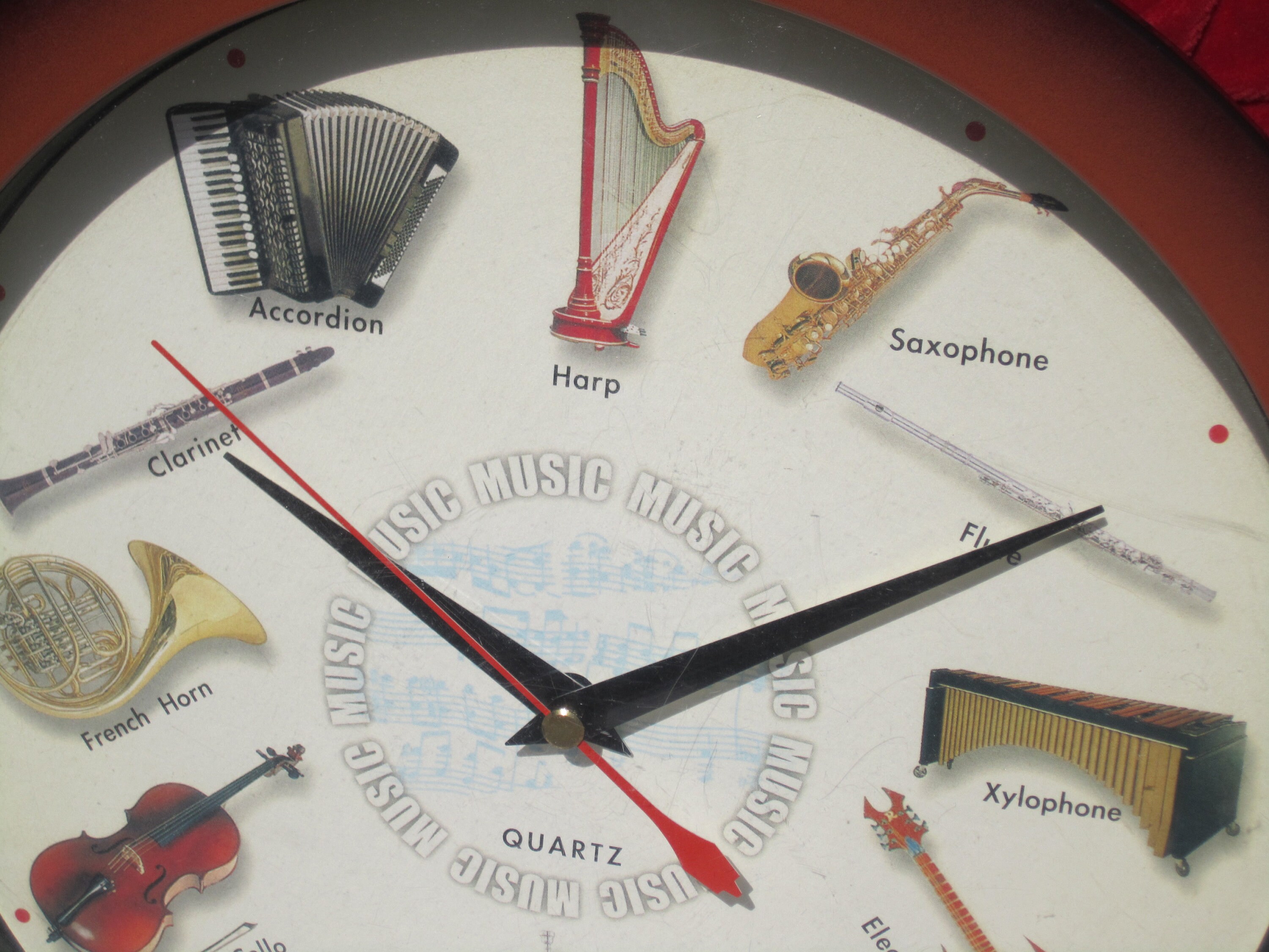 WORKS 1990s Vintage Retro Quartz Musical Instruments Wall Hanging Art ...