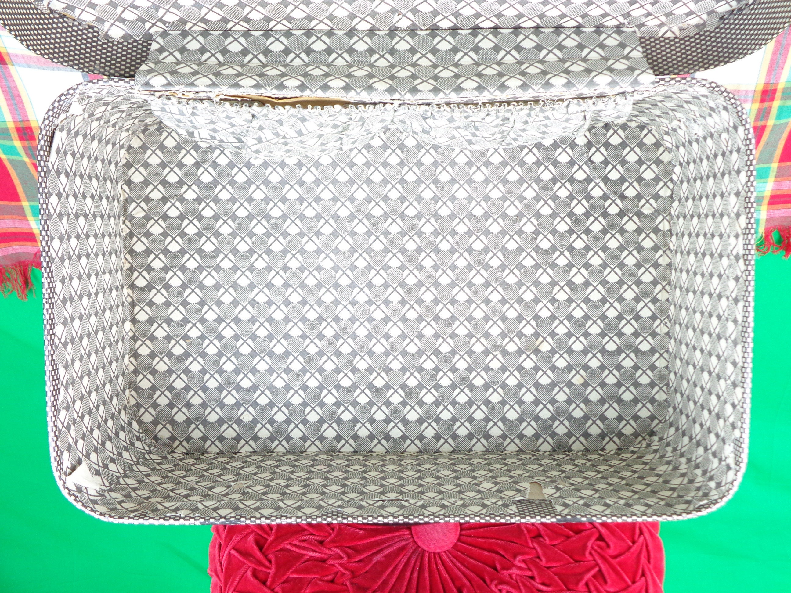 Vintage Retro Cheney Suitcase Luggage Bag Overnight Carry On Top Handle ...