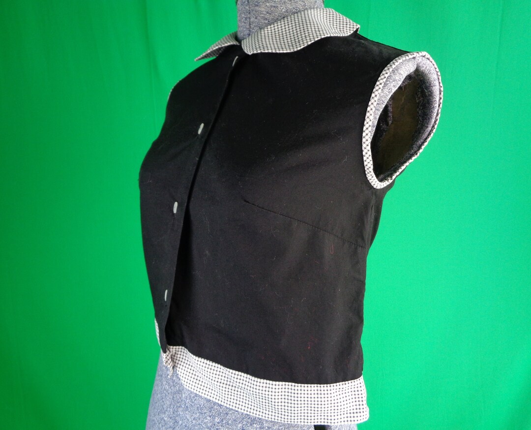 Vintage Retro Clothing Crop Button Suit Jacket Blazer Top Shirt Blouse ...