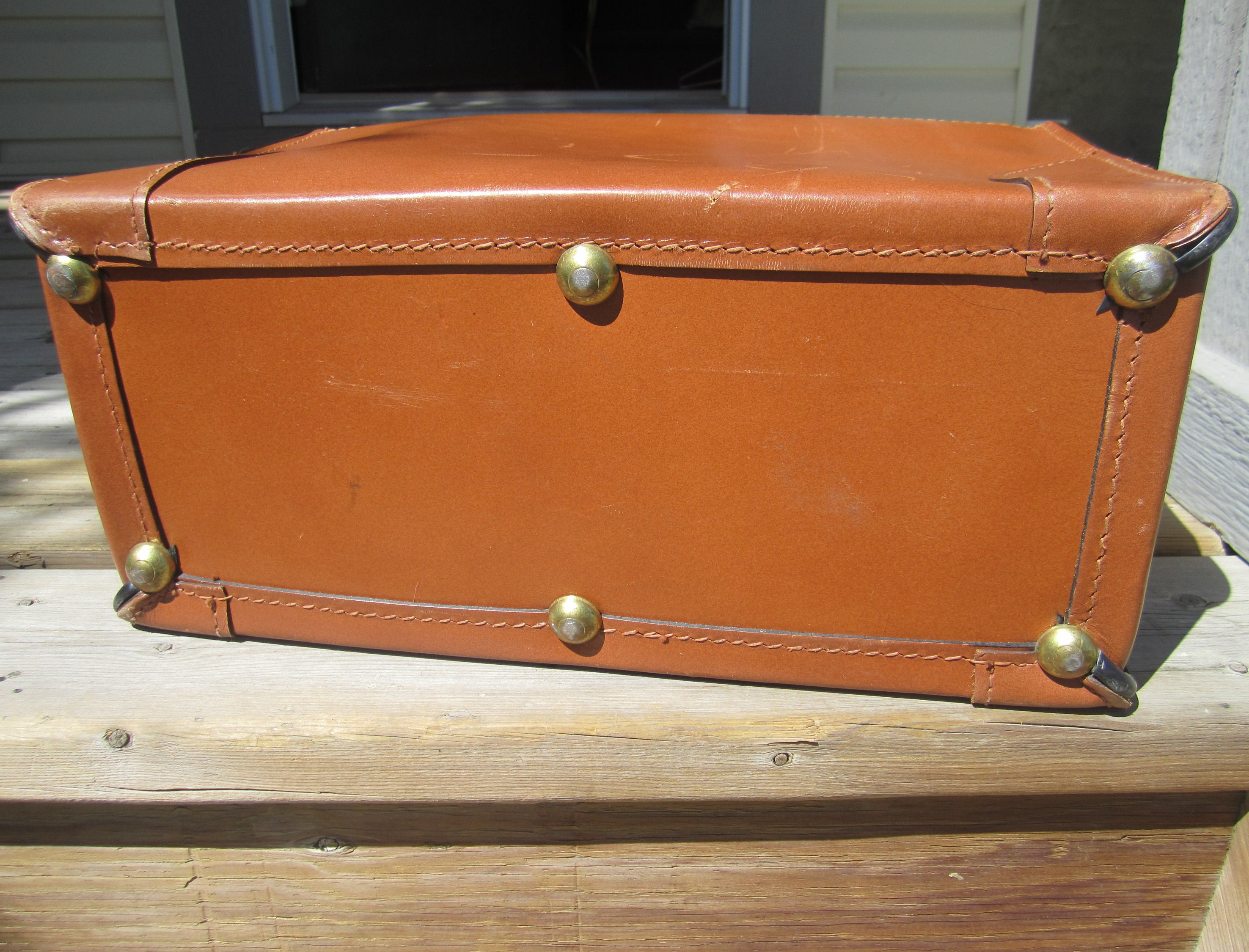 1940s 1950s WW2 Vintage Mid Century Retro Mens Womens Brown Leather ...