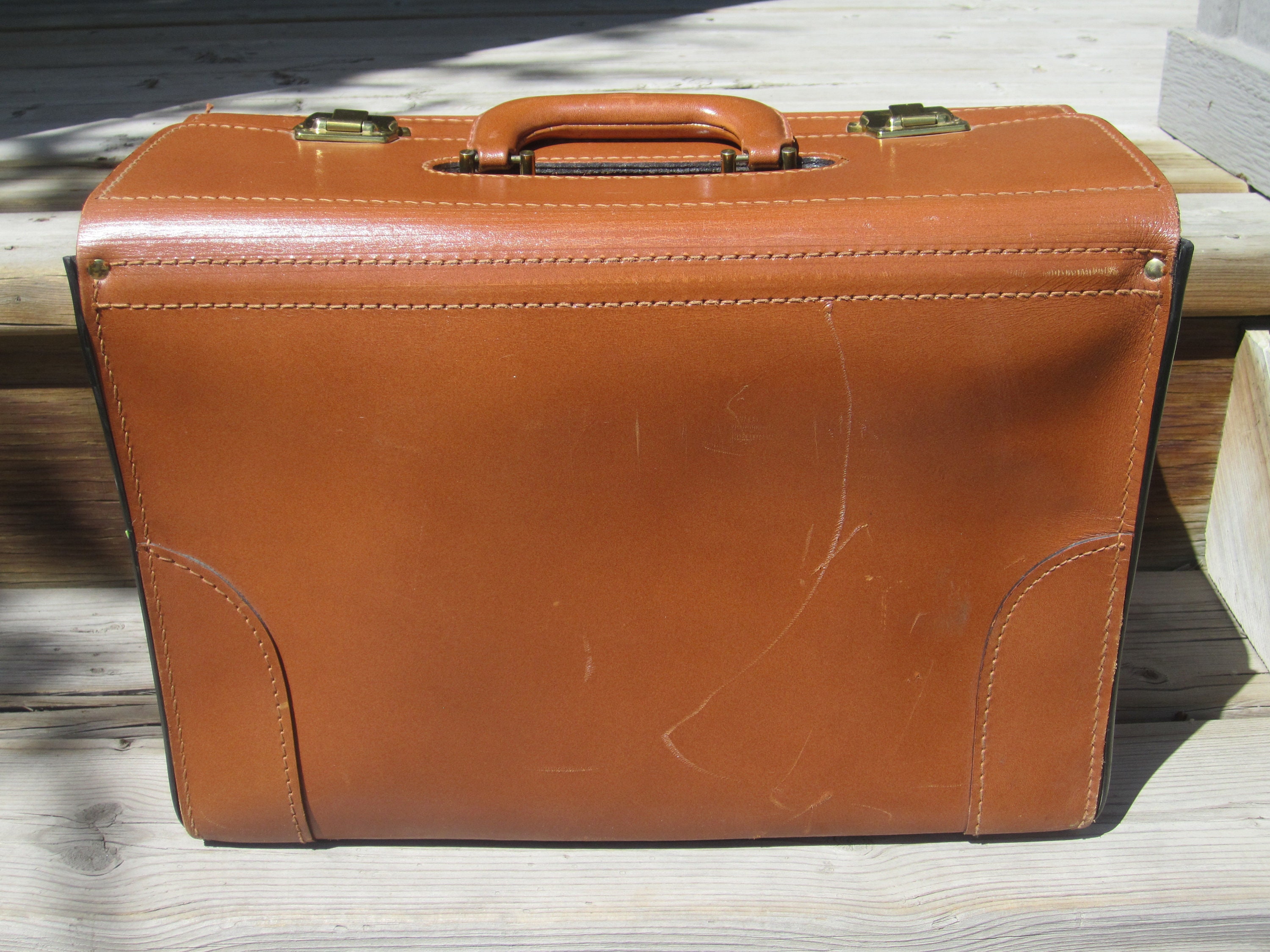 1940s 1950s WW2 Vintage Mid Century Retro Mens Womens Brown Leather ...