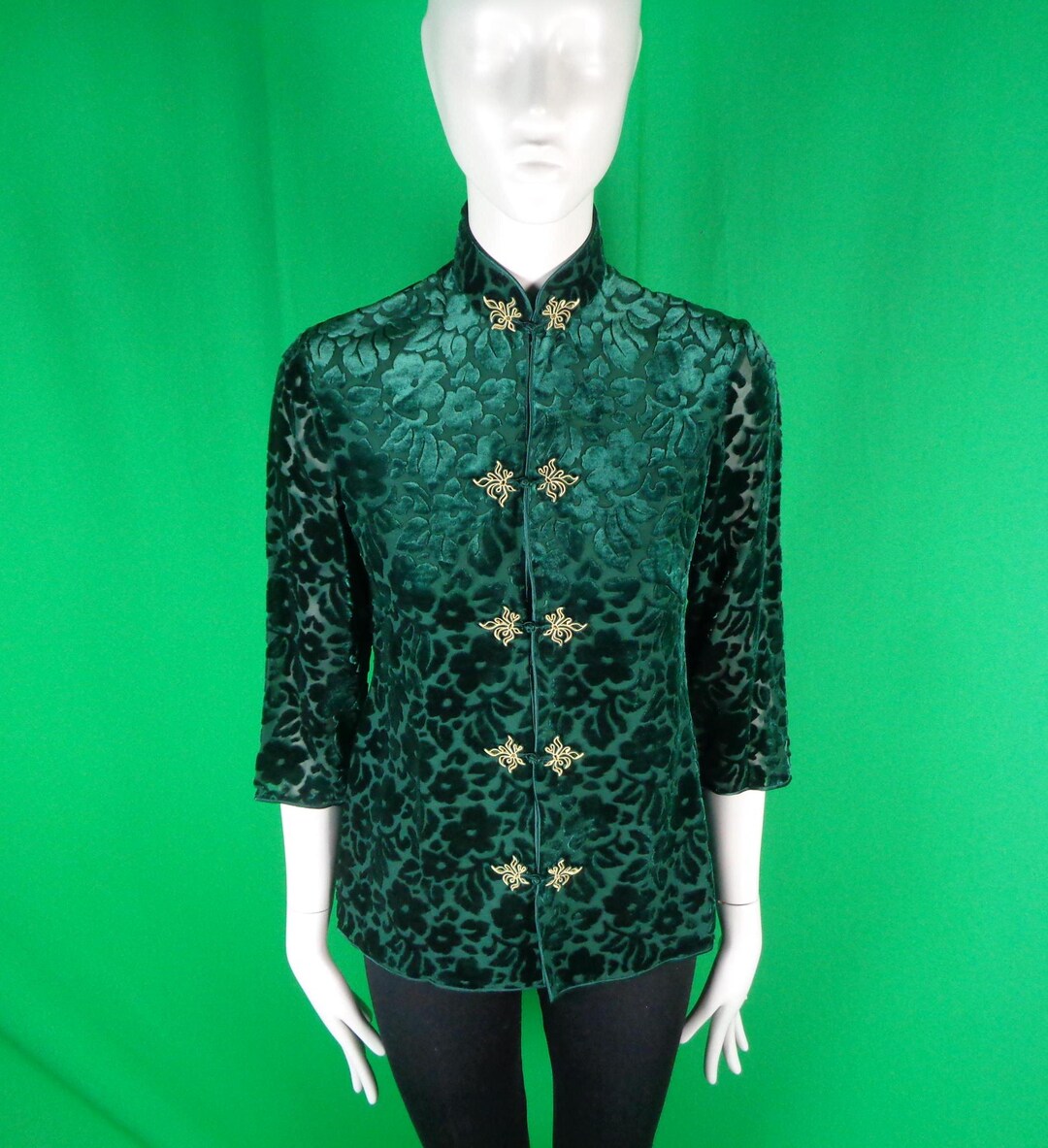 Vintage Retro Clothing Asian Japanese Chinese Blouse Top Shirt 60s 70s ...