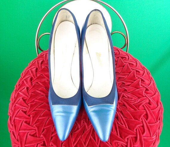 Women Accessorie Blue Leather Suede Pumps Heels Shoes… - Gem