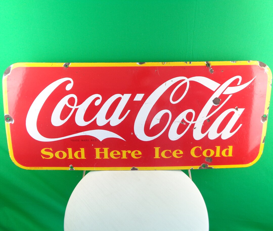 Coca Cola Coke Art Collectible Metal Large Sign Advertisement Billboard ...