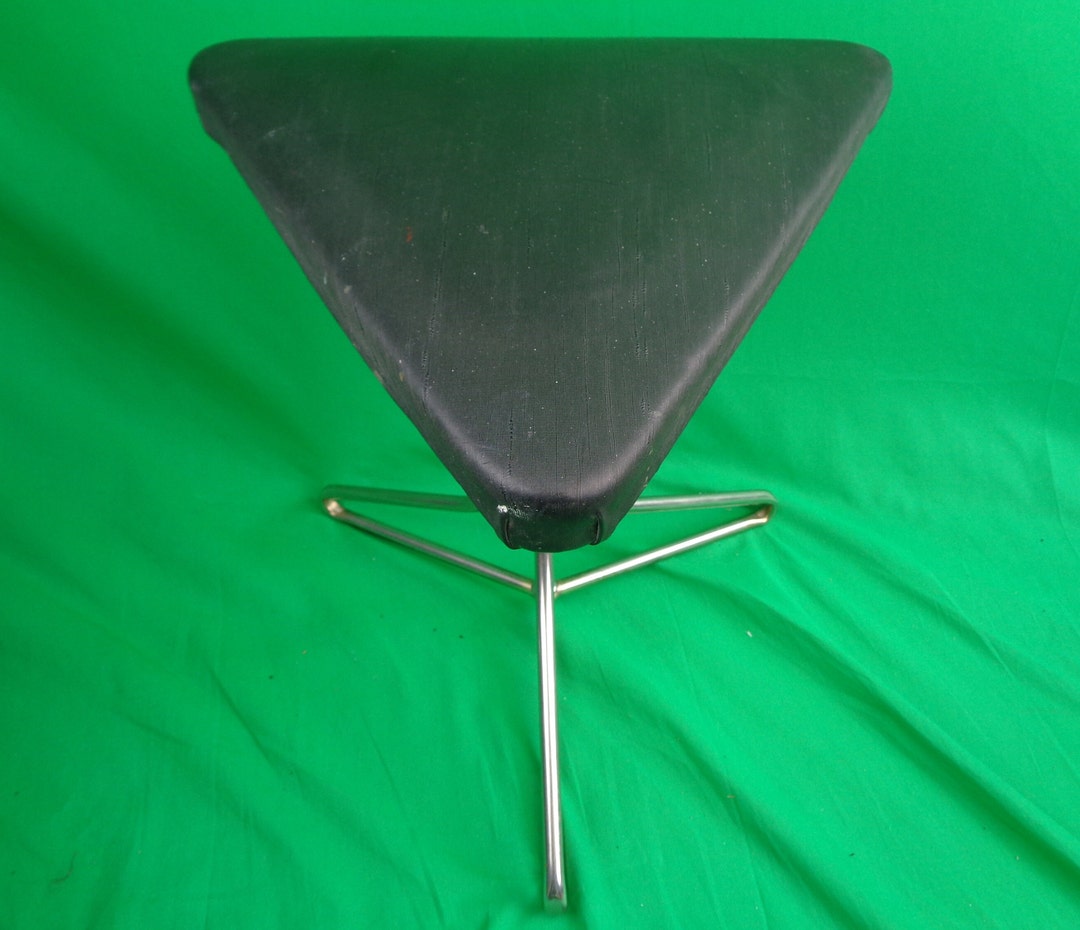Vintage Retro Stool Chair MCM Stack Tripod Side Foot Triangle Seat Step ...