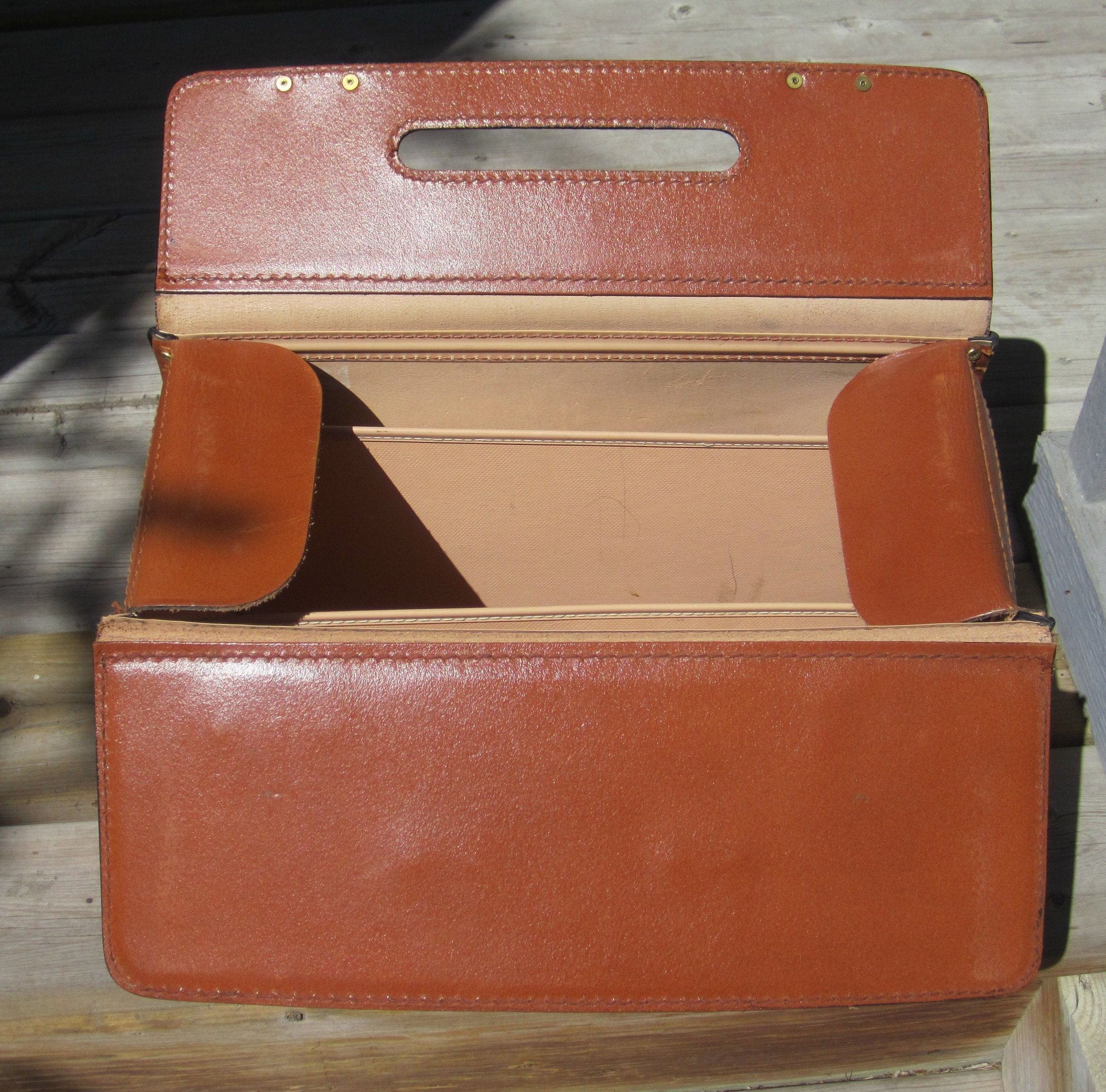 1940s 1950s WW2 Vintage Mid Century Retro Mens Womens Brown Leather ...