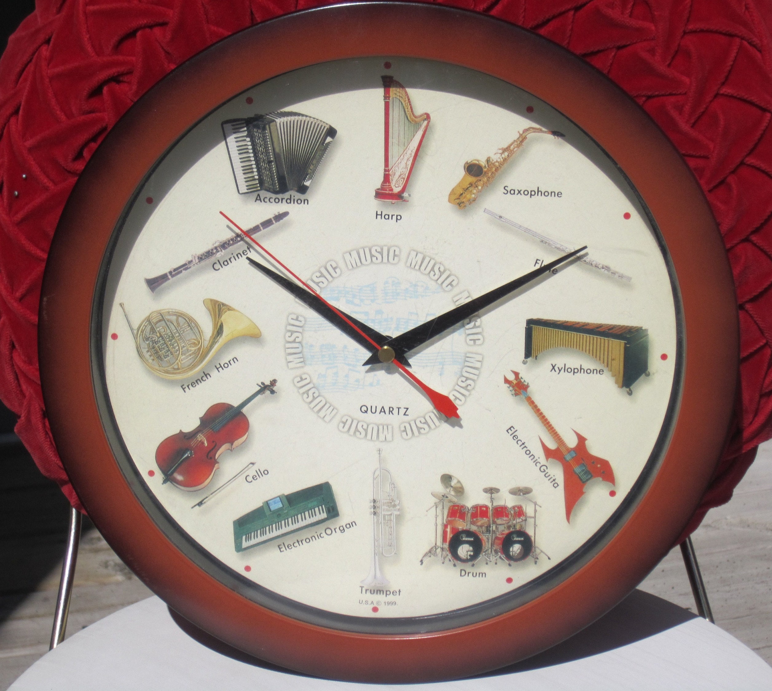 WORKS 1990s Vintage Retro Quartz Musical Instruments Wall Hanging Art ...