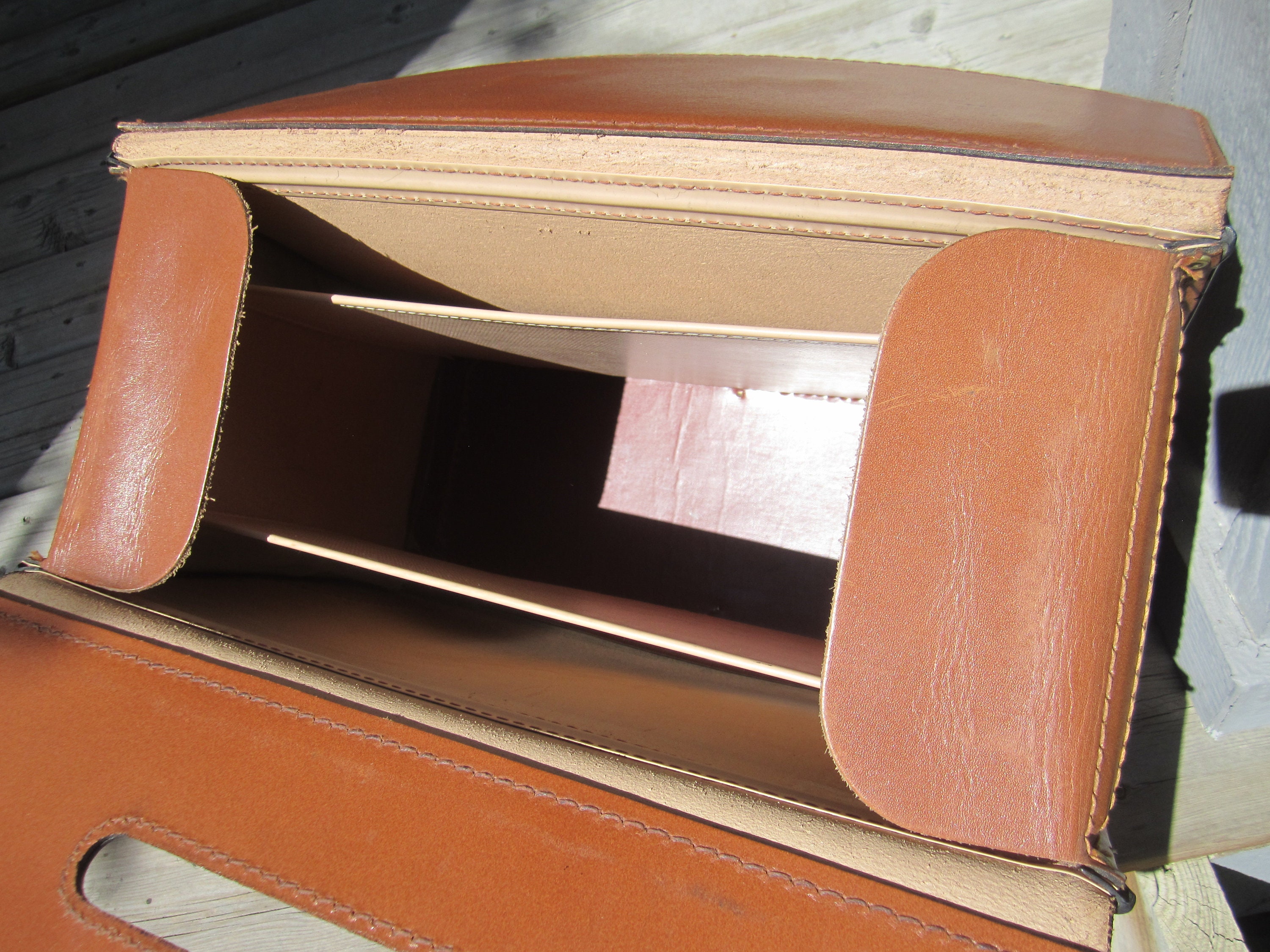 1940s 1950s WW2 Vintage Mid Century Retro Mens Womens Brown Leather ...