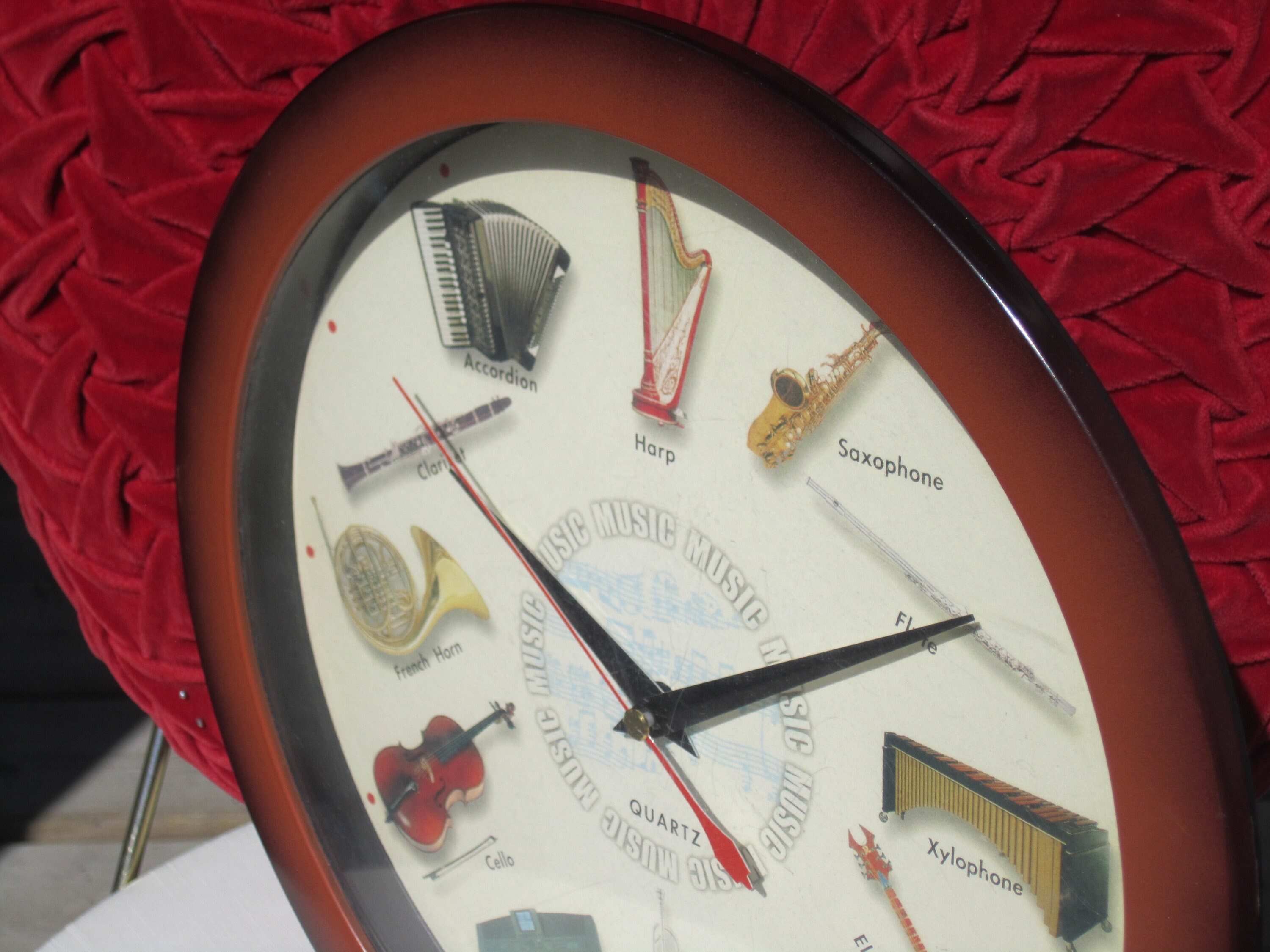 WORKS 1990s Vintage Retro Quartz Musical Instruments Wall Hanging Art ...