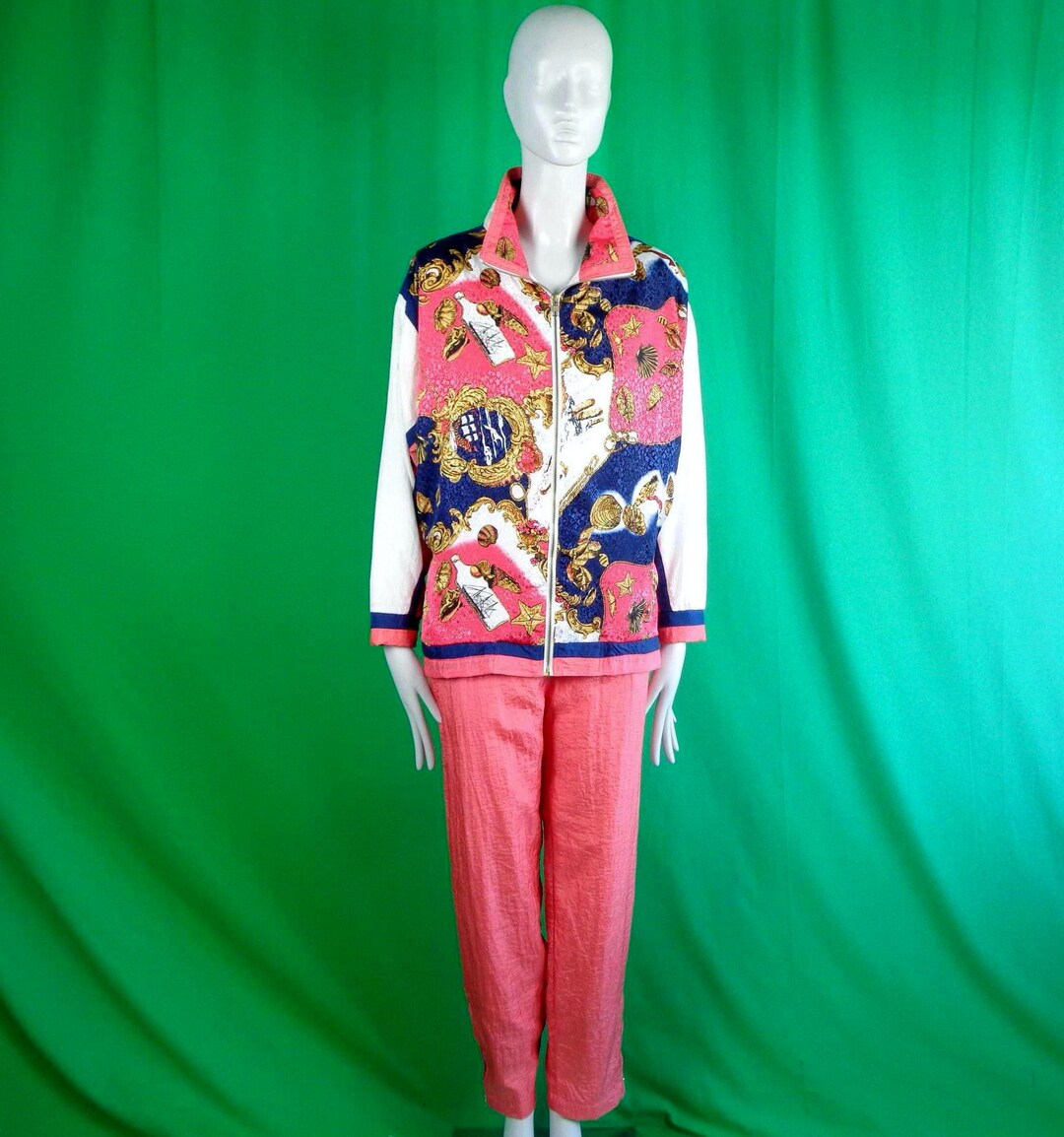 Vintage Retro 80s-90s Nautical Windbreaker Track Suit: CA Size S Jogger ...