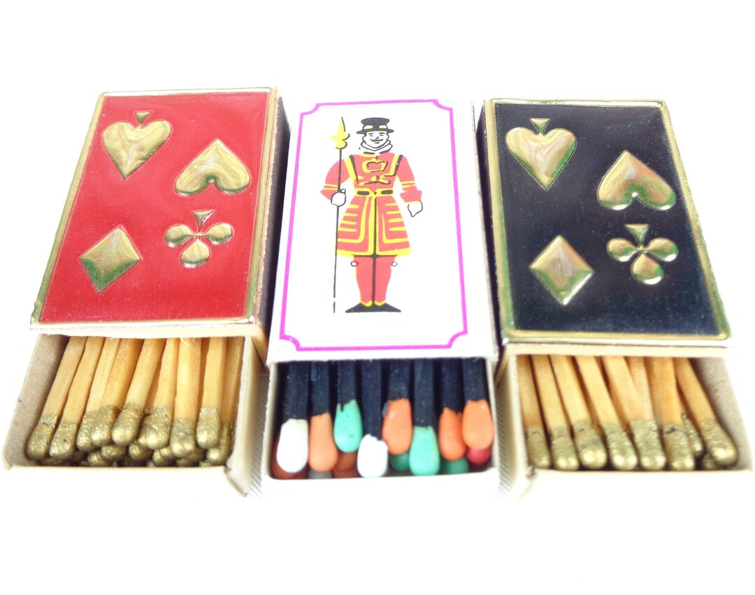 Vintage Retro Collectible Match Boxes Set Keepsake Decorative 1950s ...