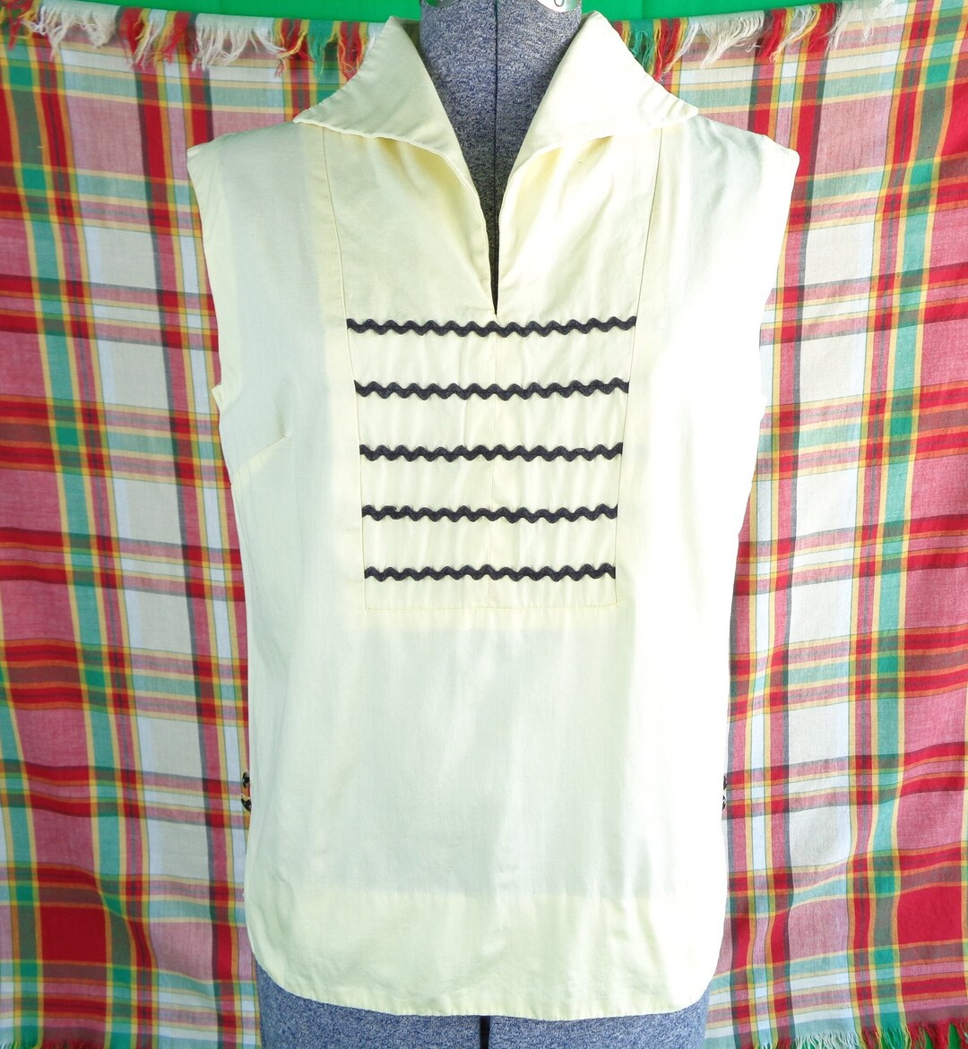 Vintage Retro Clothing Cotton Pullover Top Suit Blouse Shirt Tees ...