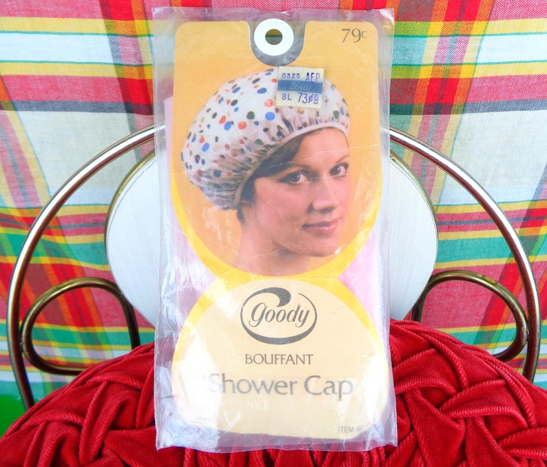 Vintage Goody Pink PVC Shower Cap - 1970s Beauty Accessory Bath Bonet ...