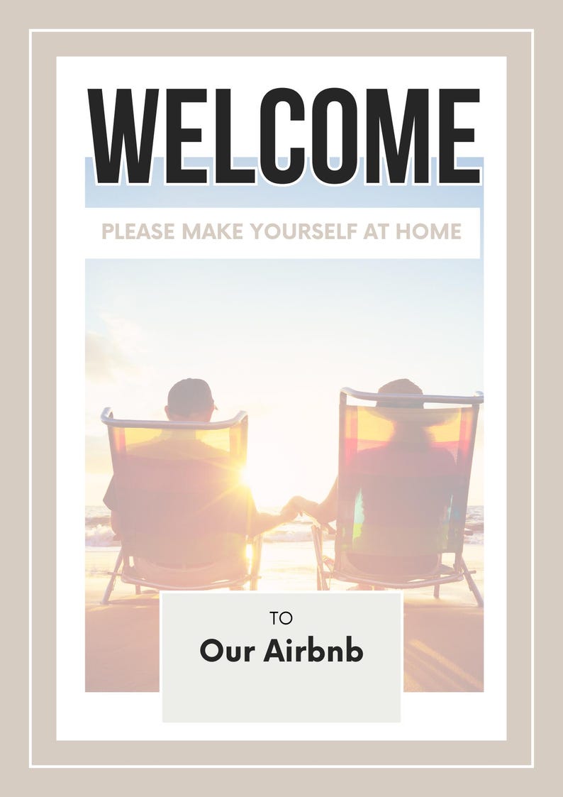 Editable Airbnb Sign Templates | Canva Printable | Welcome, House Rules ...