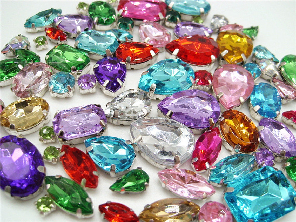 Mix Lot 30pc Rhinestone Beads Sew on Facet Jewellery Gem Craft - Etsy