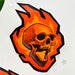 Flaming Skull Sticker | Vinyl - Waterproof - Punk Fire Skull Sticker ...
