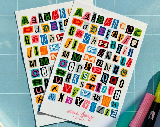 Ransom Note Letters Deco Sticker Sheet - Etsy