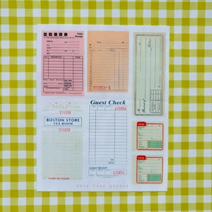 Matte Vintage Receipts Sticker Sheets | Pack of 4 | Journaling Stickers ...