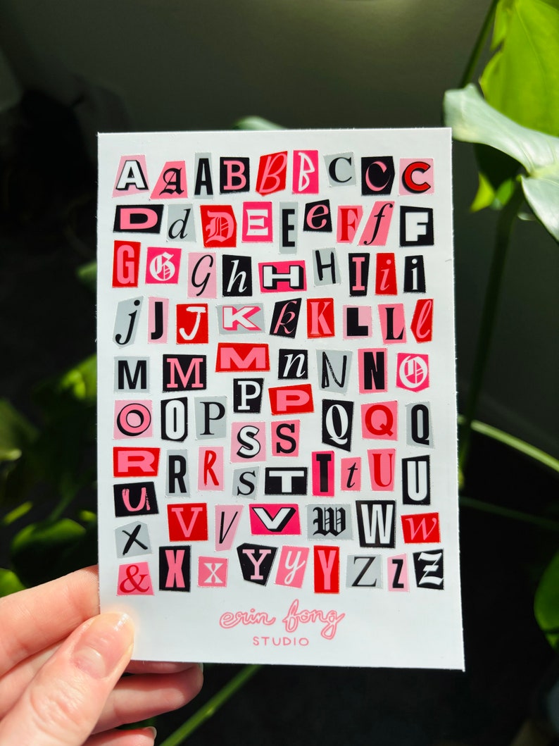 Ransom Note Letters Multicolor Deco Sticker Sheets - Etsy