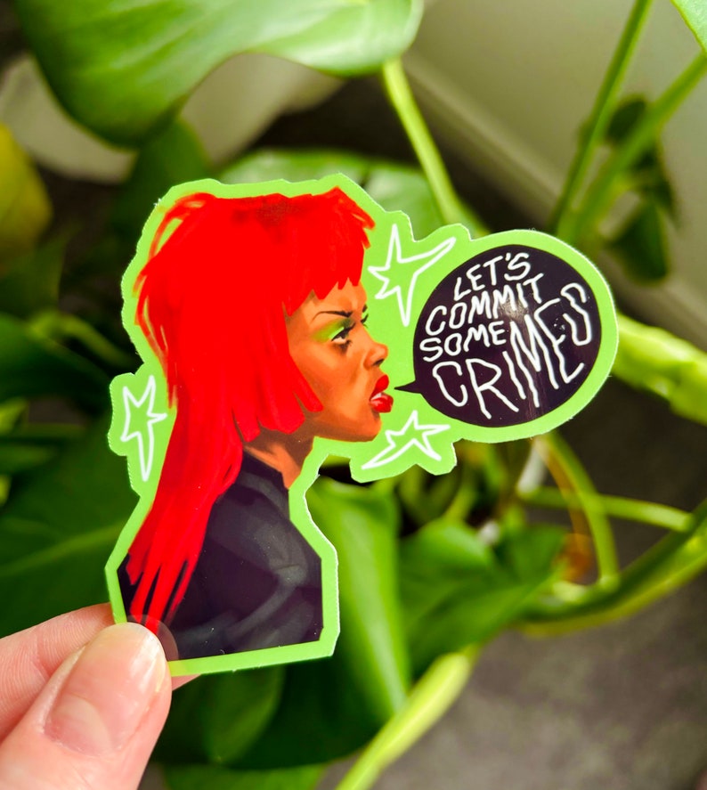 Crime Punk Girl Vinyl Sticker Crime Sticker, Punk Sticker, Holographic ...