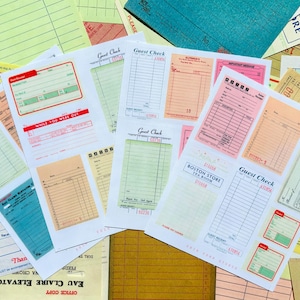 Matte Vintage Receipts Sticker Sheets | Pack of 4 | Journaling Stickers ...