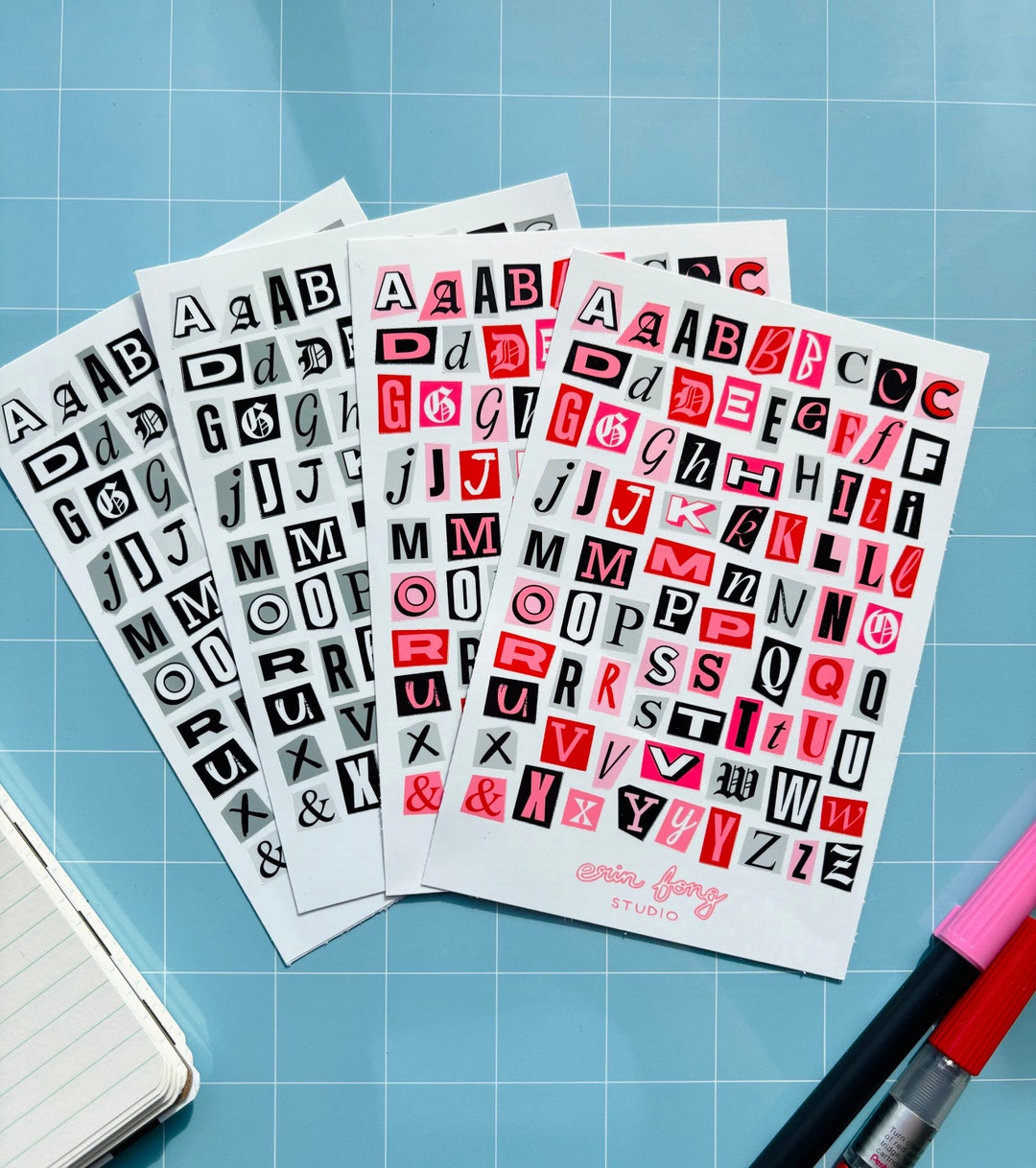 Ransom Note Letters Multicolor Deco Sticker Sheets - Etsy