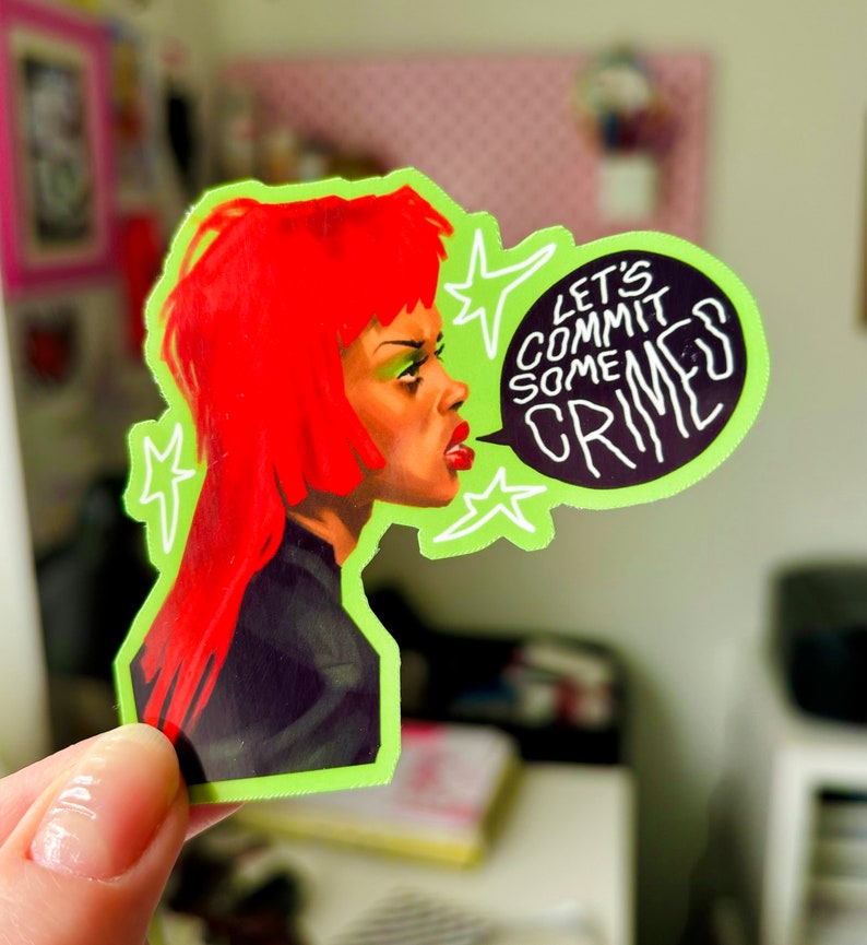 Crime Punk Girl Vinyl Sticker Crime Sticker, Punk Sticker, Holographic ...