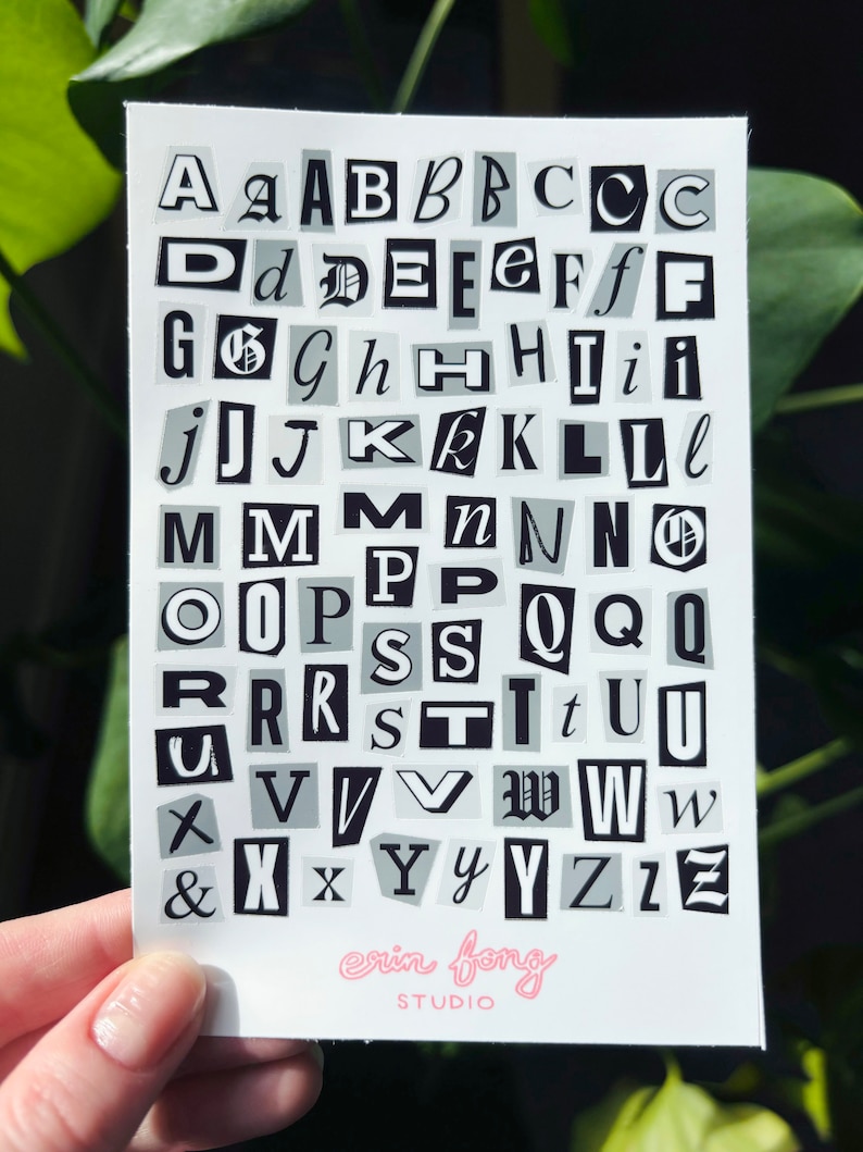 Ransom Note Letters Multicolor Deco Sticker Sheets - Etsy