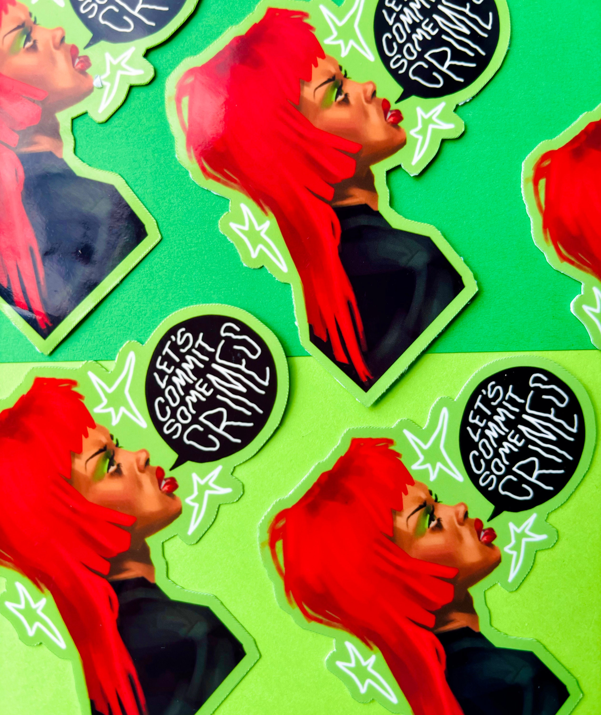 Crime Punk Girl Vinyl Sticker Crime Sticker, Punk Sticker, Holographic ...