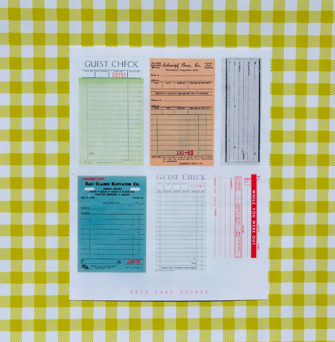 Matte Vintage Receipts Sticker Sheets | Pack of 4 | Journaling Stickers ...