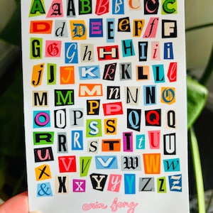 Ransom Note Letters Deco Sticker Sheet - Etsy
