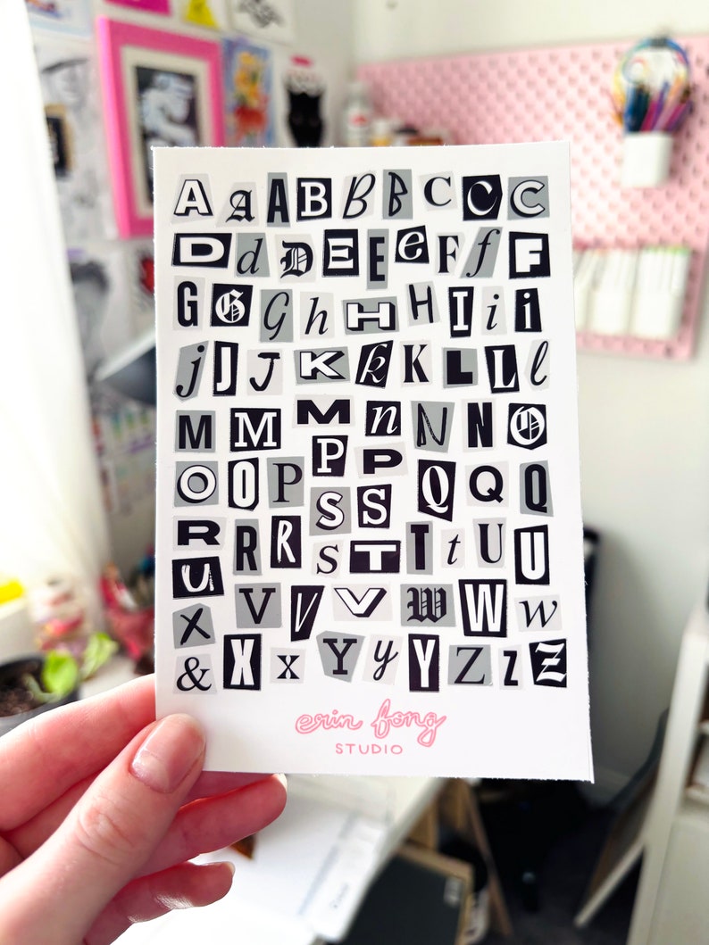 Ransom Note Letters Multicolor Deco Sticker Sheets - Etsy