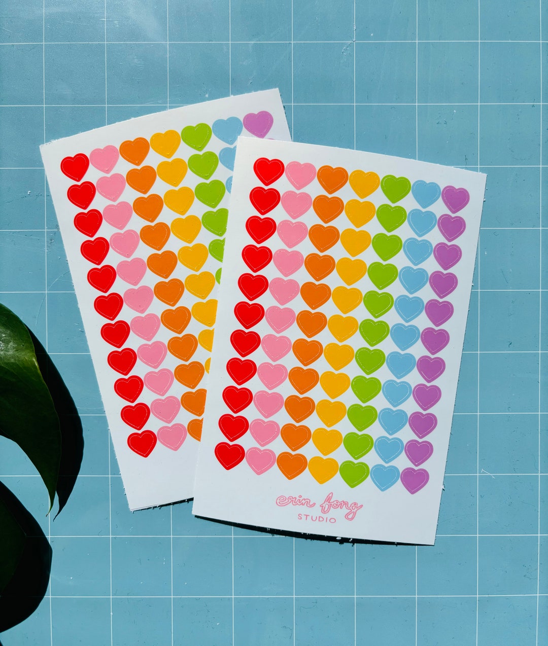 Rainbow Heart Sticker Sheets | Glossy Vinyl Planner Stickers - Etsy